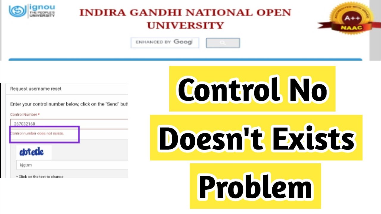 Ignou Control No Doesn't Exists | Mister Ignou #ignou #controlno # ...