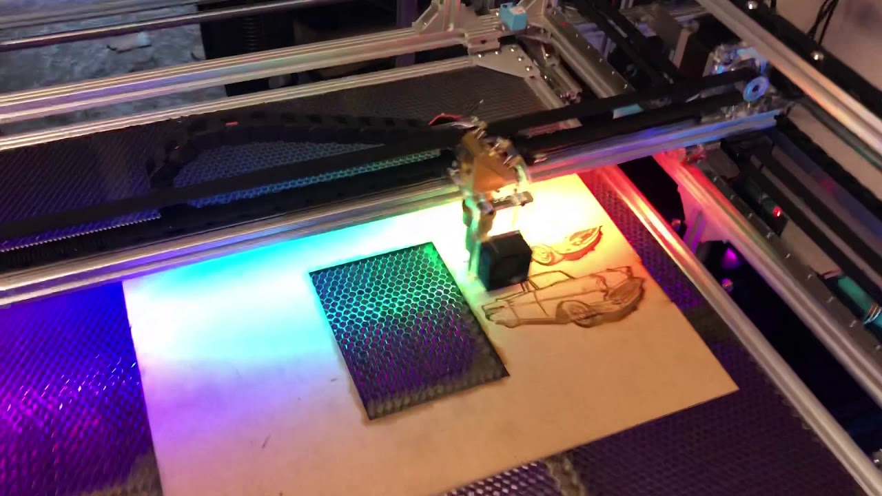 80w Custom Built Laser Cutter Test Fire - YouTube