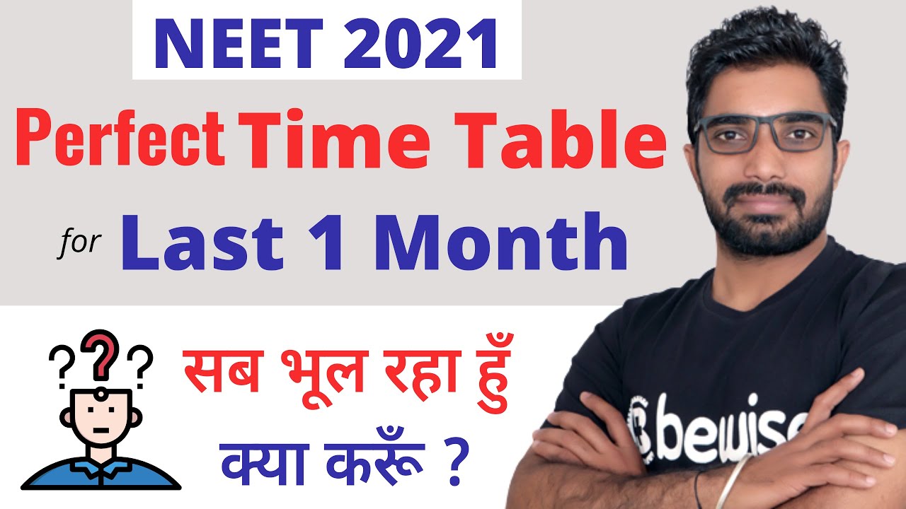 Perfect Time Table for NEET 2021 in Last 1 Month | 24 Hour Productive ...