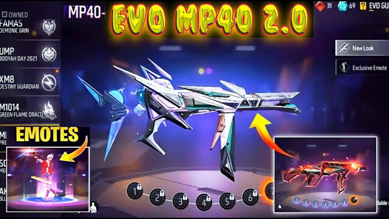 NEW EVO MP40 2.0 FULL REVIEW| OB40 UPDATE NEW EVO SKIN | FREE FIRE NEW ...
