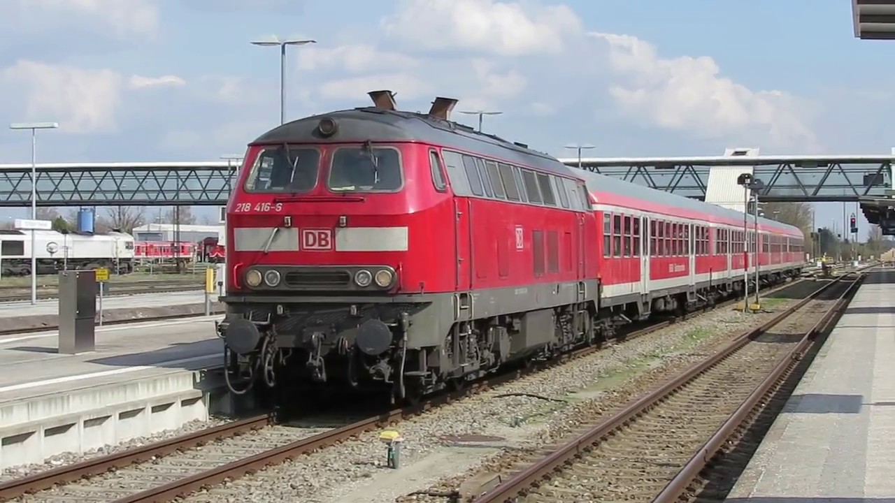 Germany: Muldorf, DB class 218 'Rabbit' diesel leaves ECS after ...