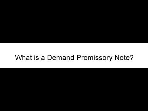 What is a Demand Promissory Note? - YouTube