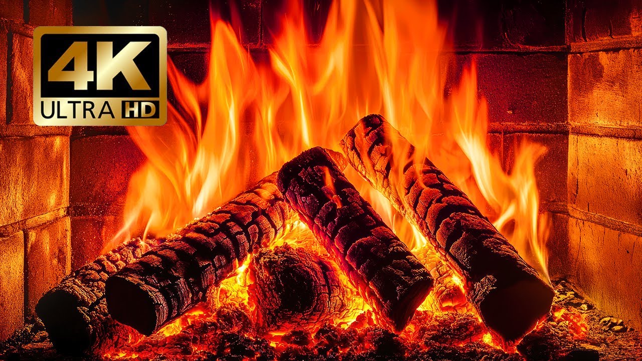 🔥 Cozy Fireplace 4K (12 HOURS). Fireplace with Crackling Fire Sounds ...