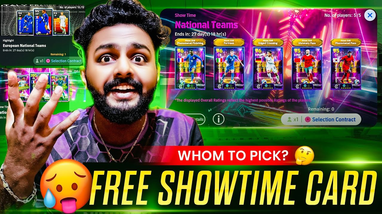 OMG🥶 FREE SHOWTIME CARD😳 | NATIONAL TEAMS SELECTION CONTRACT🔥 | WHO IS ...