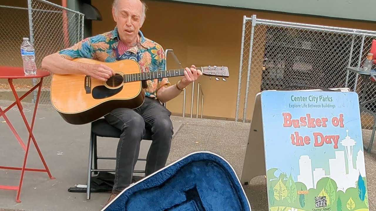 Busker & Musical Time Traveler Doug Bright playing 'Baby I Don't Care ...