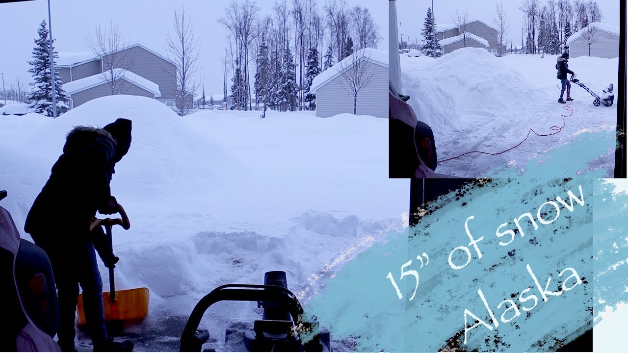 Jber Alaska 15” of snow .......we got lots of snow yesterday!!! - YouTube