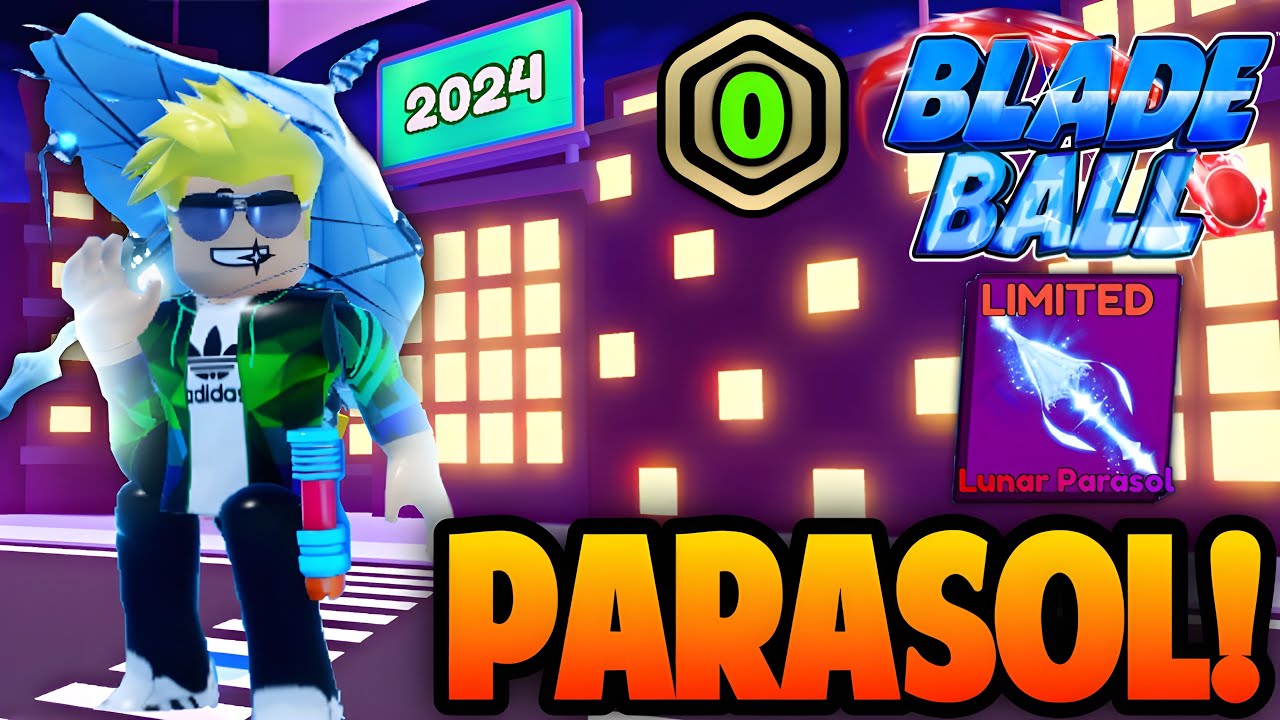 I WON LUNAR PARASOL From BLADE BALL DEV! (ROBLOX) - YouTube
