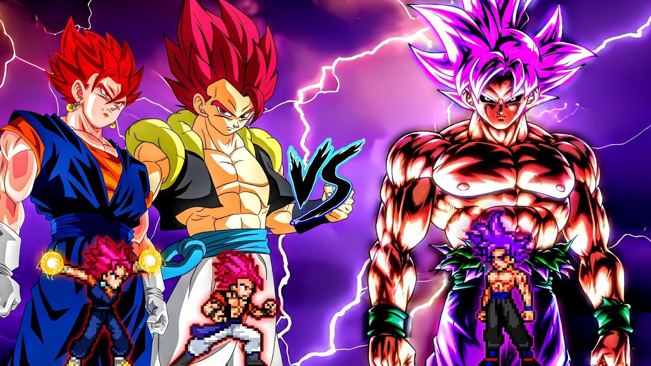 Vegito SSG OP (New) & Gogeta SSG OP (New) VS Goku 1000 Yr Old OP (all form) in Jump Force #Mugen ...