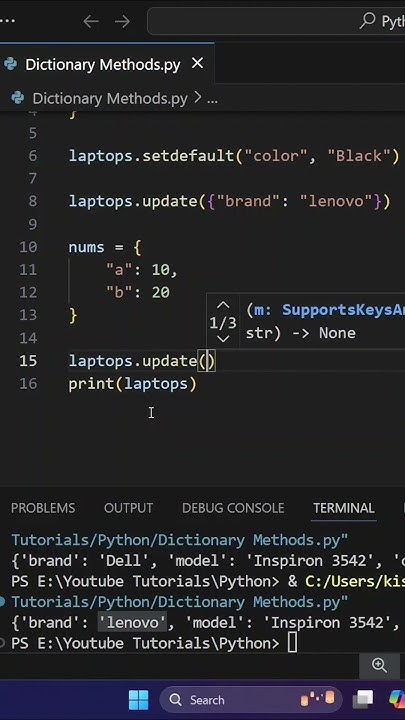 Updating a Dictionary in Python in Tamil #datatypesinpython #programming #python #datatypes ...