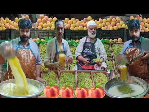 Peach & Grape Juice Making | Refreshing Juice recipe| Karachi Street ...