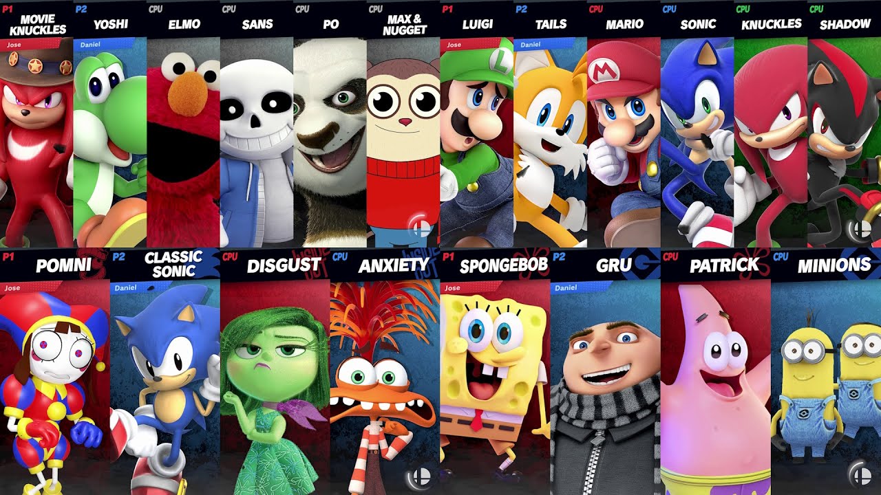 Sonic vs Mario vs Knuckles vs Tails vs Shadow | Sans vs Knuckles in ...