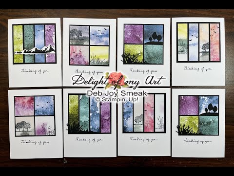Easy cards and shadow boxes using Stampin' Up! New Horizons Suite - YouTube