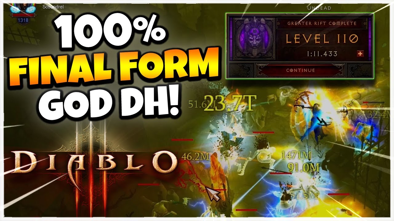 Crush GR110 in 1 Min Diablo 3 Season 28 GoD Demon Hunter Speed Build ...