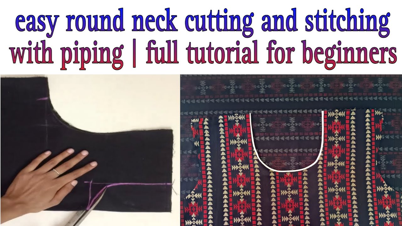 easy round neck design with piping | full tutorial for beginners | # ...