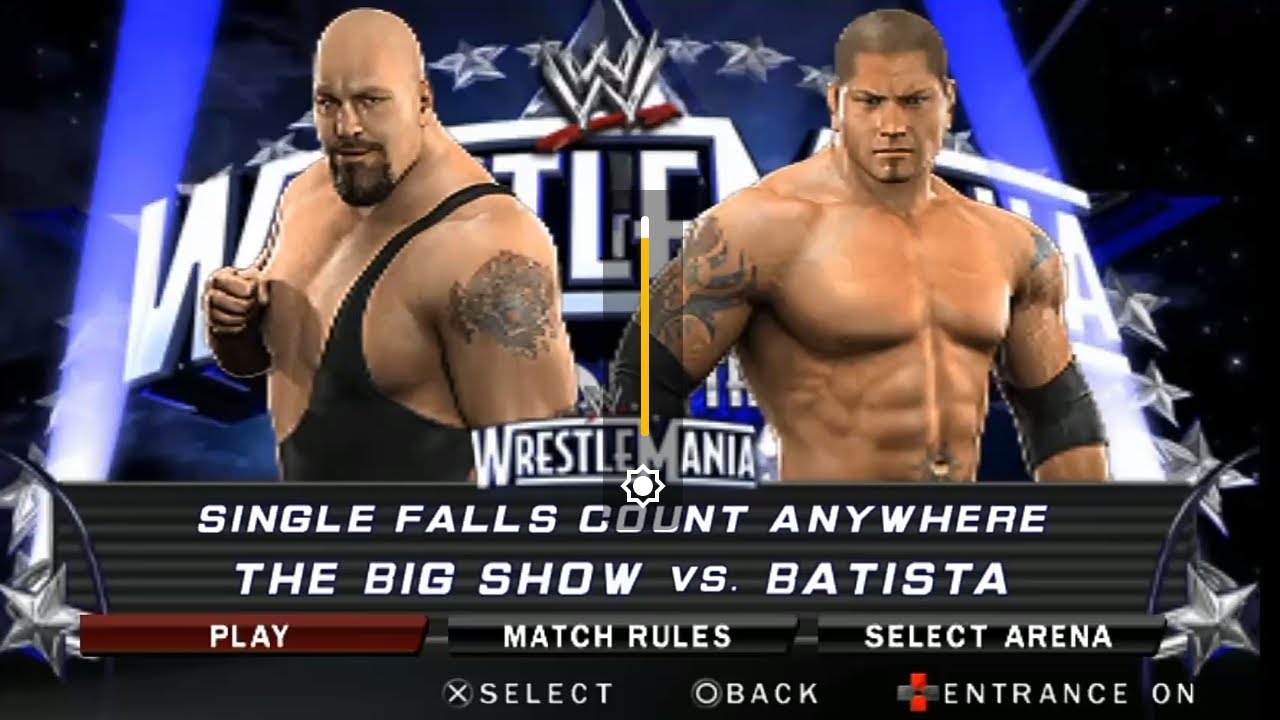 Big Show vs Batista At WrestleMania WWE Smackdown vs Raw 2010 - YouTube