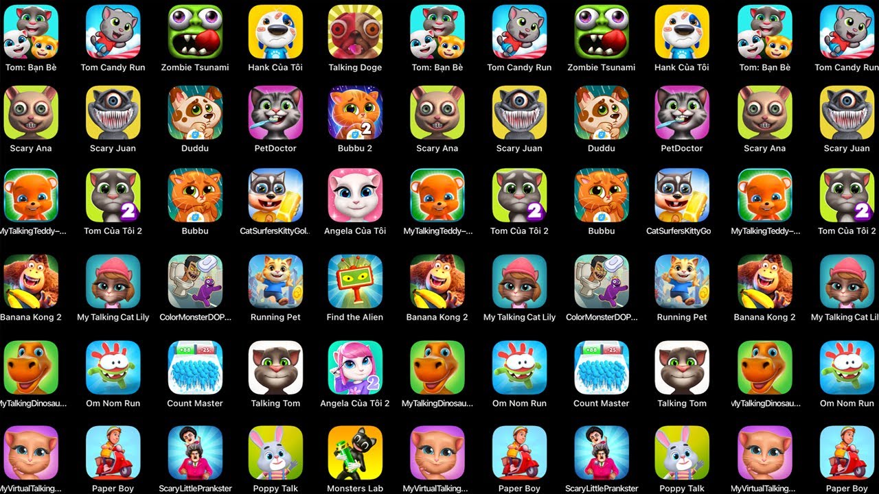 Tom Candy Run,Zombie Tsunami,Scary Ana,Talking Doge,Scary Juan,Duddu ...