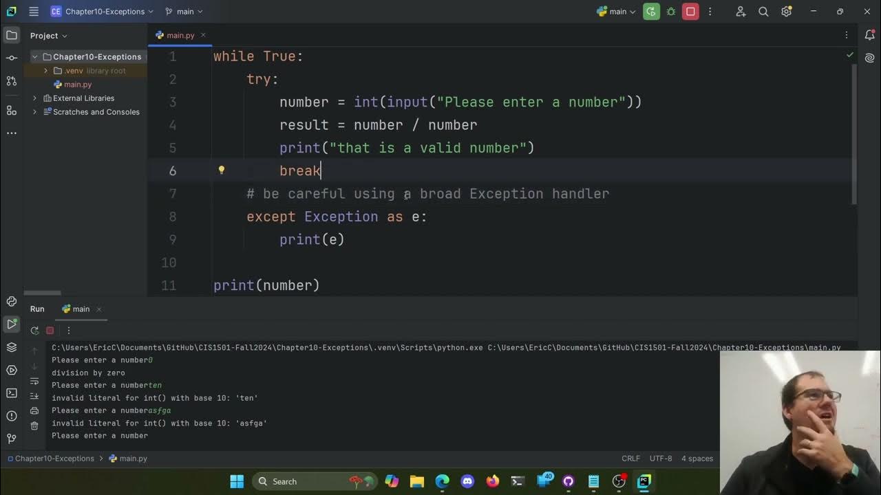 CIS 1501 - CS1 for Data Scientists ( Python ) - Fall 2024 - Exceptions and Modules - YouTube