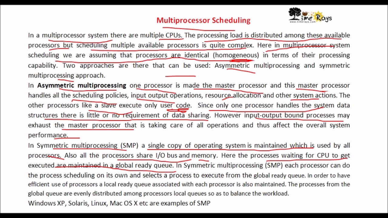 OS - Unit 3 - Part 24 - "Multiprocessor Scheduling" by Sonali Timerays ...