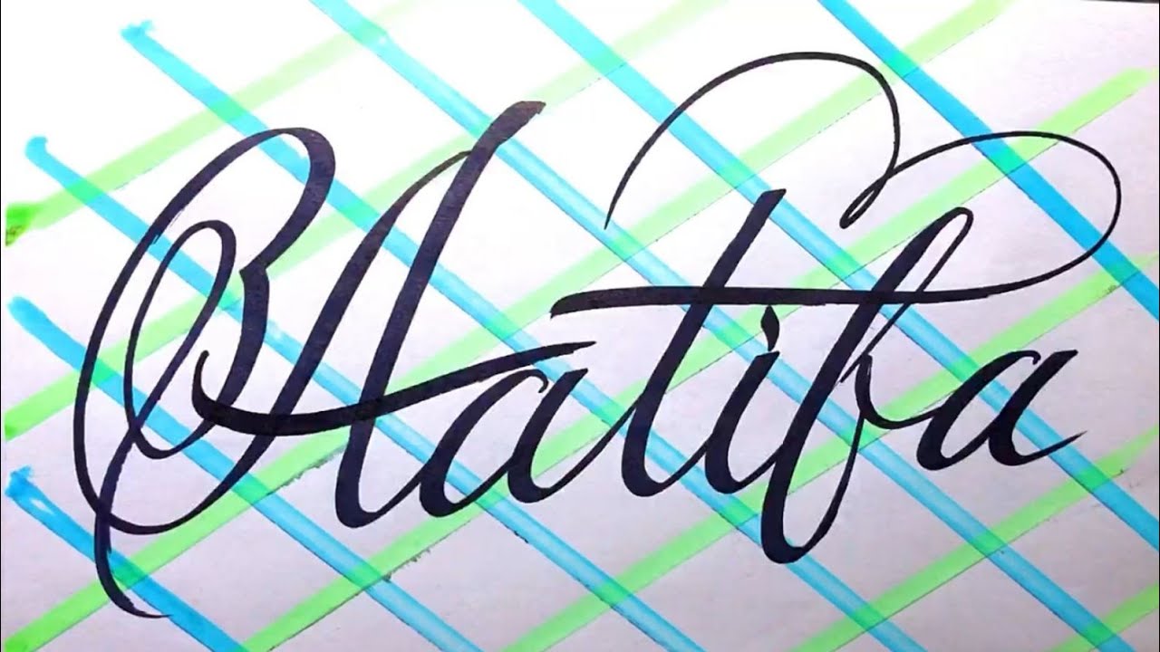 Aatifa Name Signature Calligraphy Status | How to Cursive write with ...