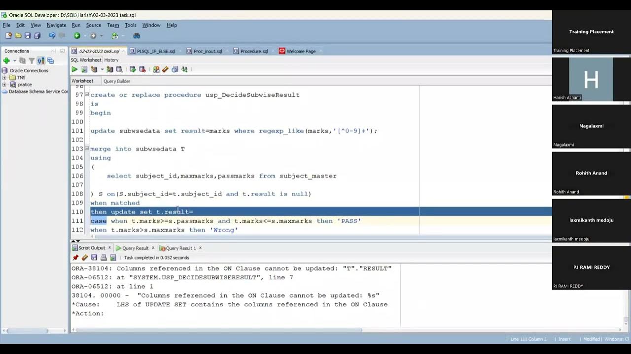 Small Realtime Project In Sql And Oracle Use Of Procedures In Project Youtube