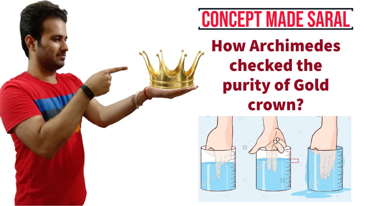 How purity of Gold Crown was checked by Archimedes? - YouTube