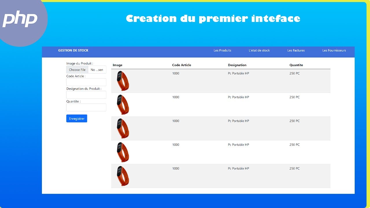 Gestion de Stock 4- Suprimer les produits (PHP MYSQL) - YouTube