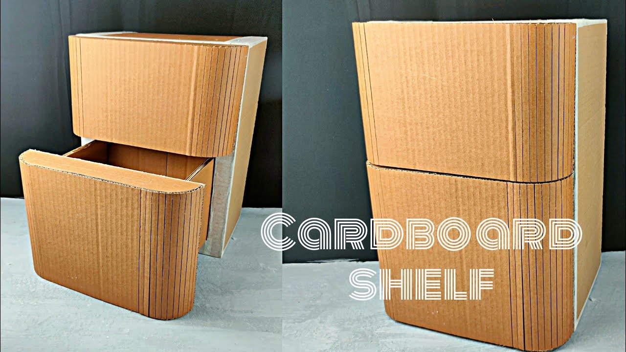 How to make Cardboard Shelf craft Using waste materials | Cardboard ...