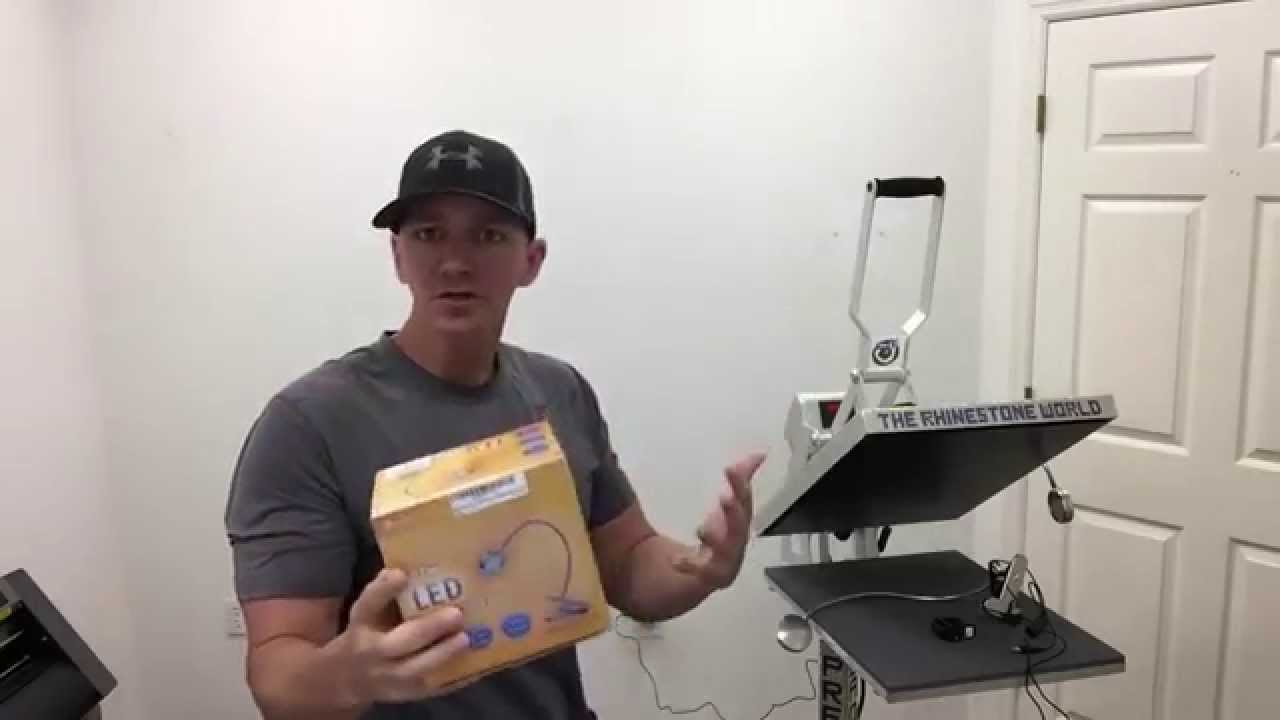 Heat Press Lights to make pressing easier! The Rhinestone World - YouTube