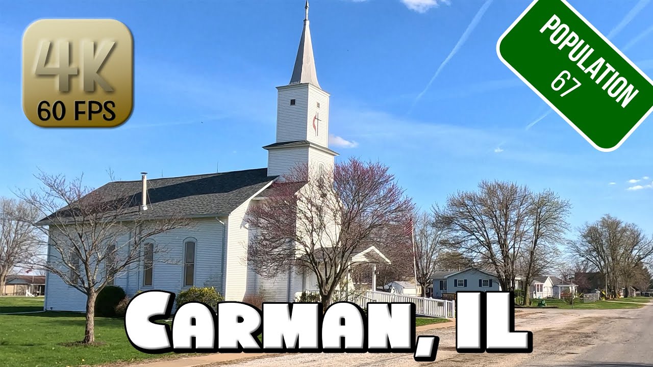 Driving Around Tiny Village Carman, IL in 4k Video - YouTube