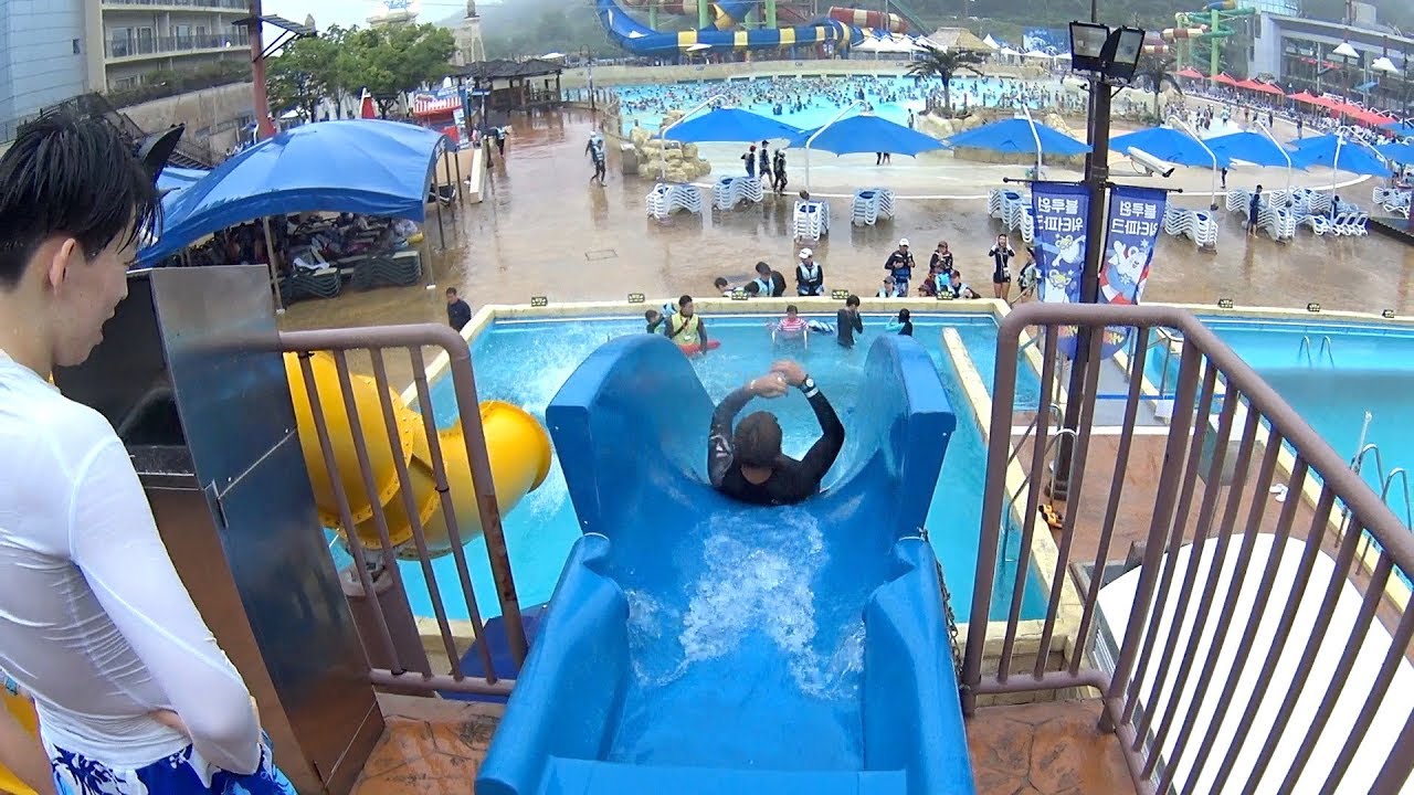 Drop Slide at Blue One Water Park - YouTube