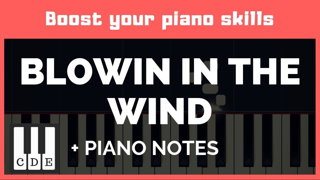 Blowin in the wind 🎹 easy letter notes for piano 🎹 - YouTube