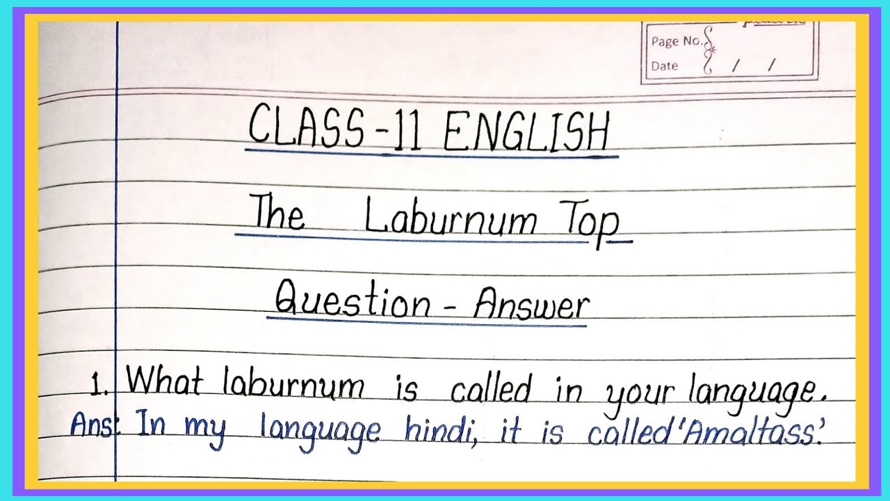 The Laburnum Top question answer | Class 11 English poem 2 Question ...