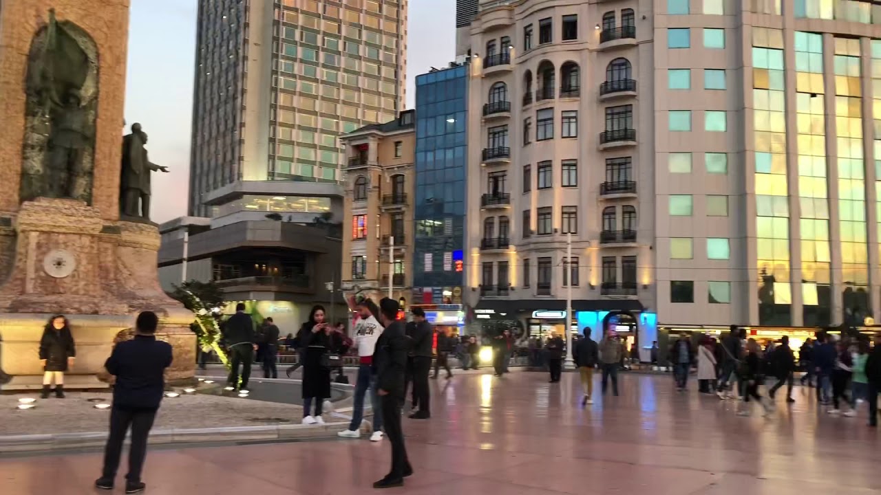 Taksim Square Turkey a mesmerising Evening - YouTube
