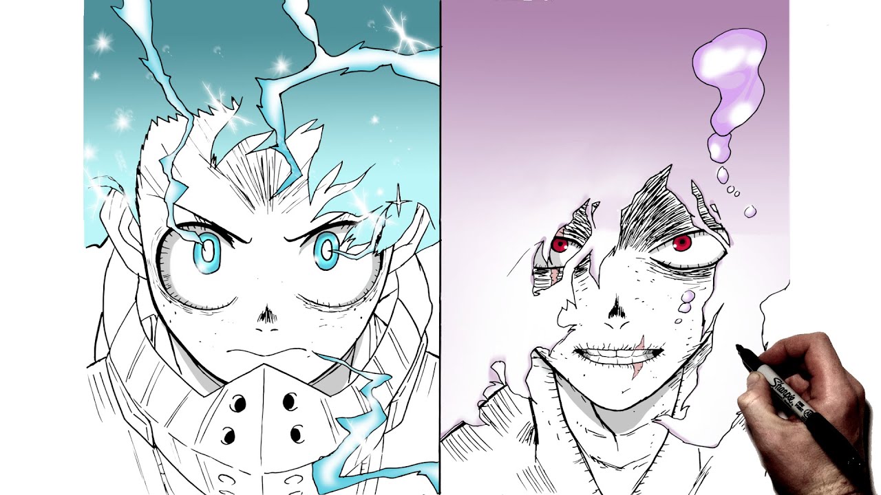 How To Draw Shigaraki vs Deku (Season6) | Step By Step | My Hero ...