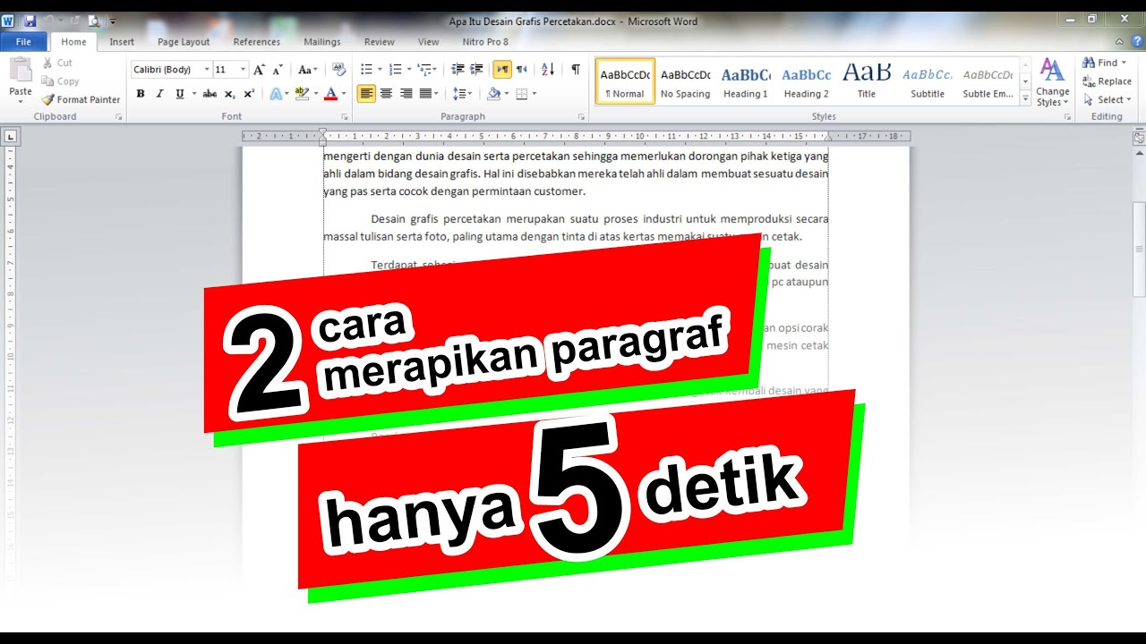 BELAJAR MICROSOFT WORD | CARA MERAPIKAN PARAGRAF DENGAN CEPAT - YouTube
