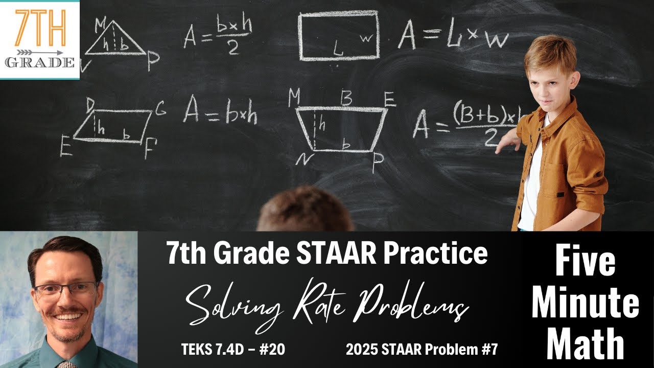 7th Grade STAAR Practice Solving Rate Problems (7.4D - #20) - YouTube