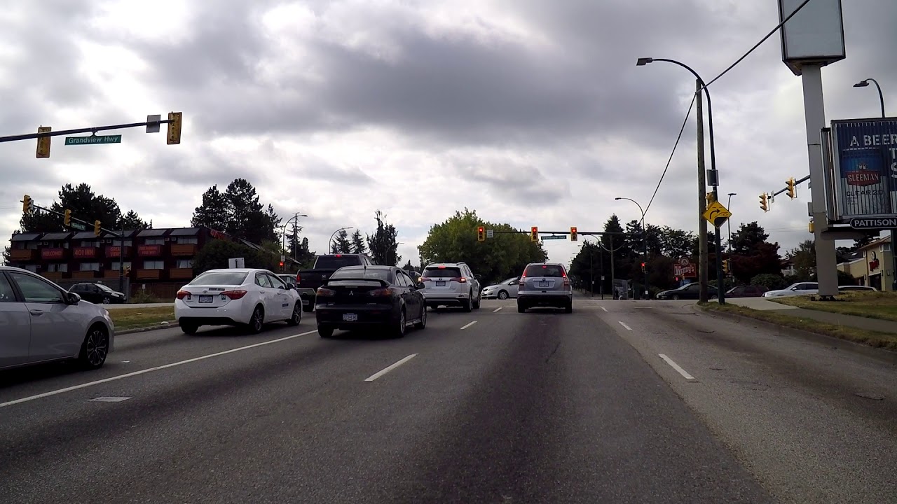Burnaby Vancouver Canada Border - Driving on Boundary Road - Late ...