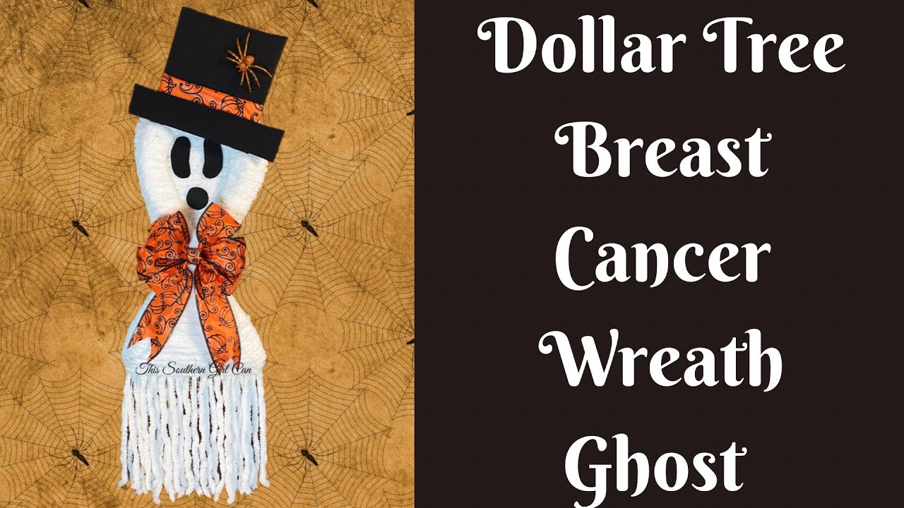 Dollar Tree Breast Cancer Wreath Frame Ghost | Ghost Wreath | Easy ...