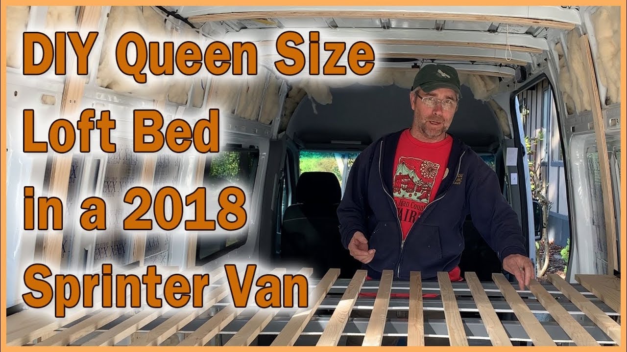 DIY SPRINTER CAMPER VAN QUEEN SIZE BED - YouTube