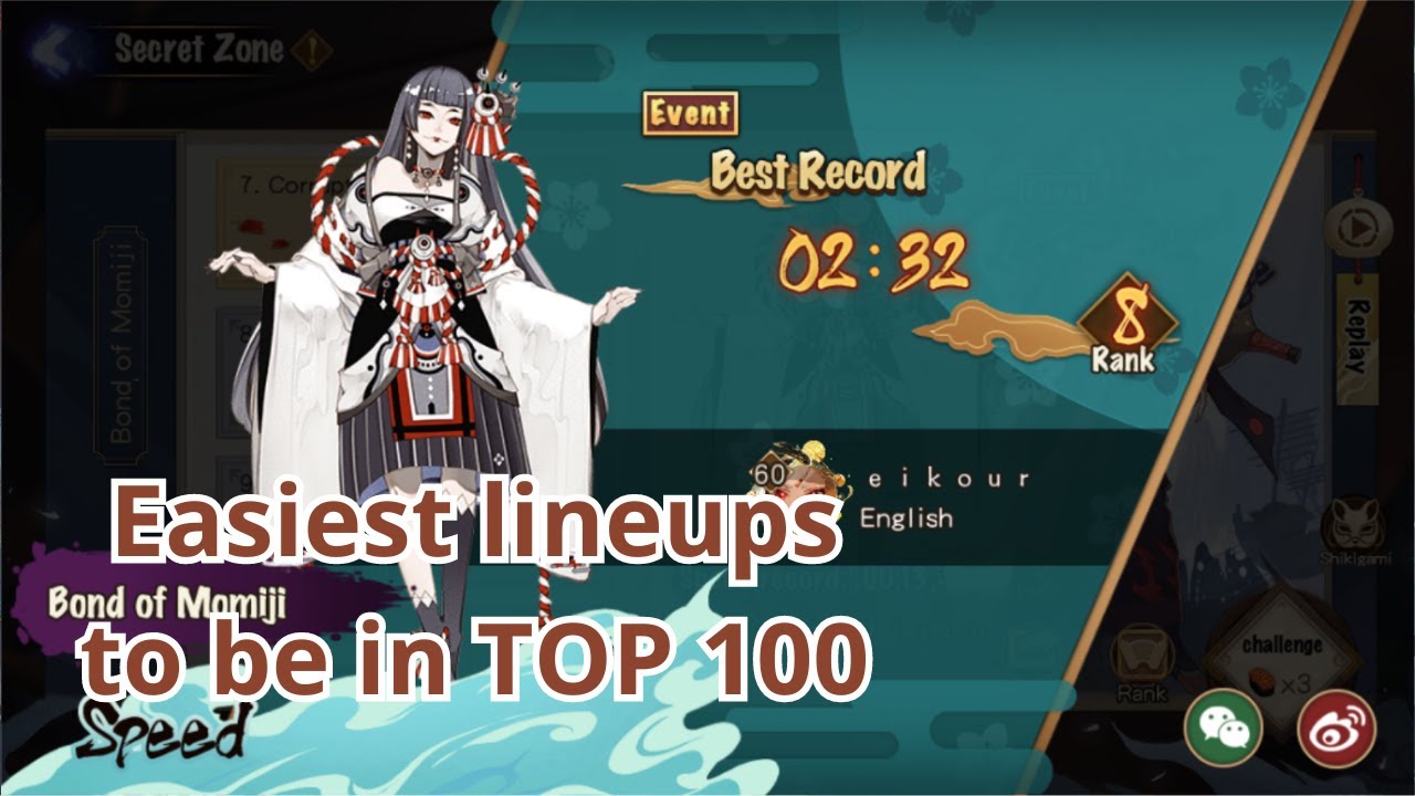 Bond of Momiji | Secret Zone Speed Challenge | Easiest Lineups - YouTube