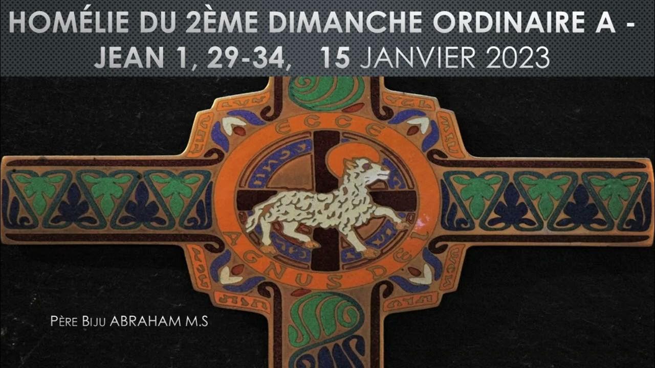 Homélie du 2ème dimanche du temps ordinaire A (Jean 1, 29 34), 15 janvier 2023 - YouTube