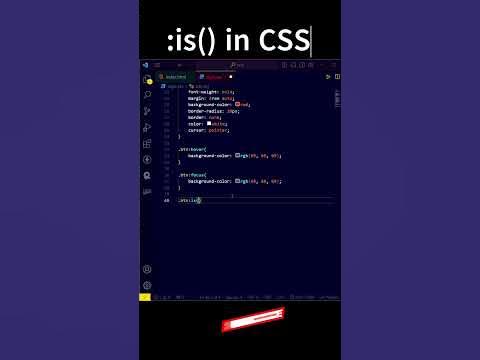 How to use :is() pseudo-selector in CSS | In Hindi | Short Video | #Shorts #html #css #js - YouTube