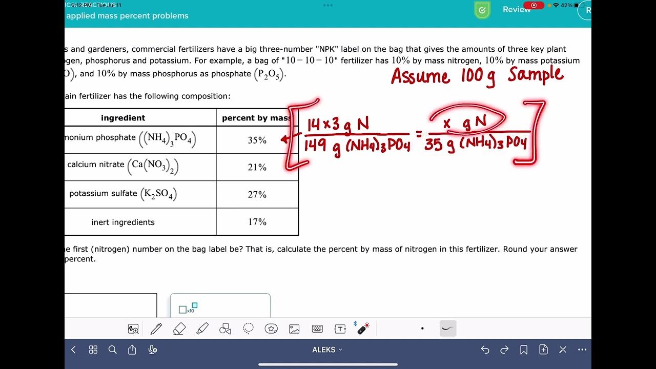 ALEKS: Solving applied mass percent problems - YouTube
