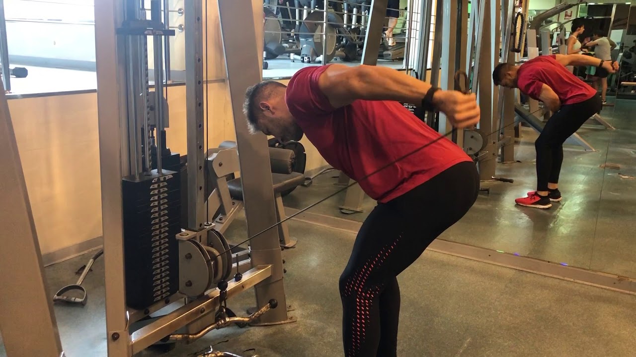 Patada de triceps en polea baja a 1mano - YouTube