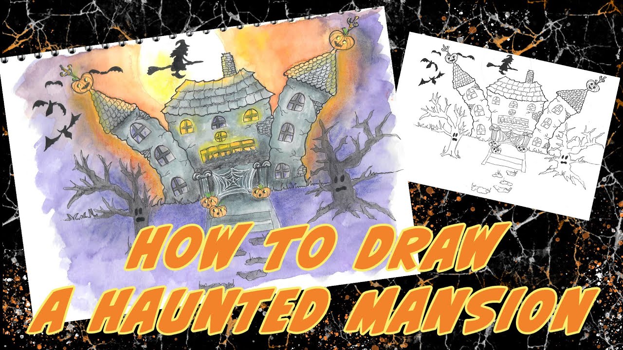 How to Draw a Haunted Mansion | Easy Drawing Tutorial - YouTube
