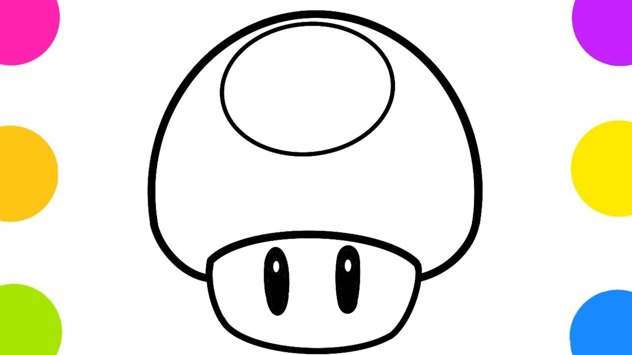 Dibujando y pintando - HONGO SUPER MARIO!! Cómo dibujar el hongo super ...