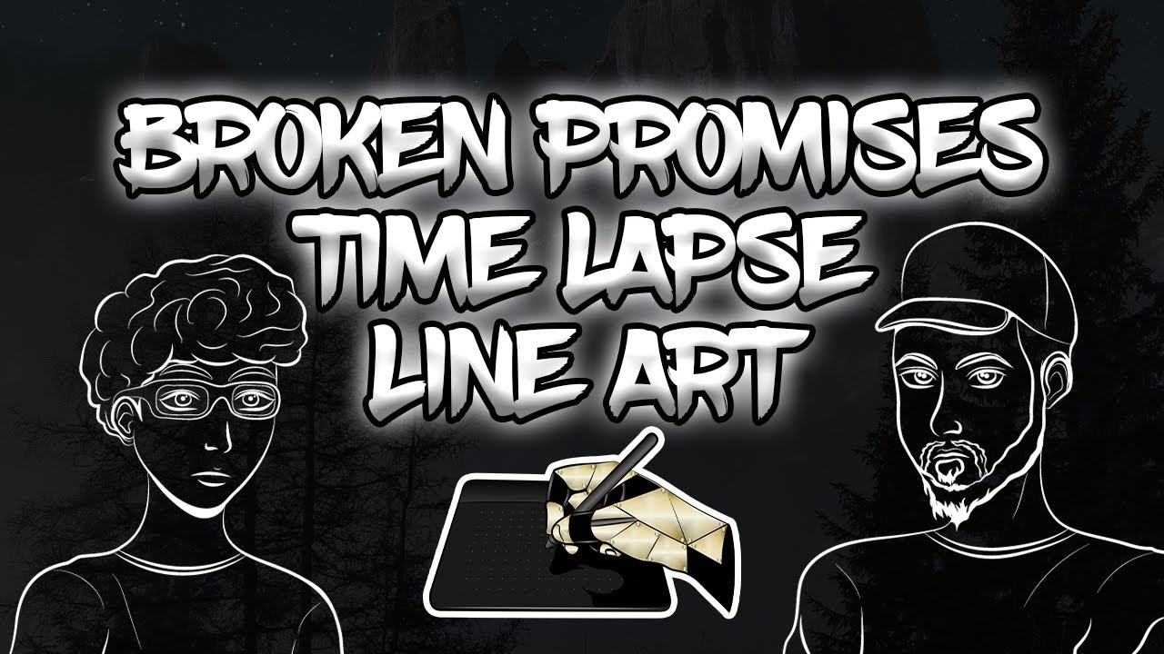 Music Cover Art: Broken Promises - Time Lapse Line Art [PART 1] - YouTube