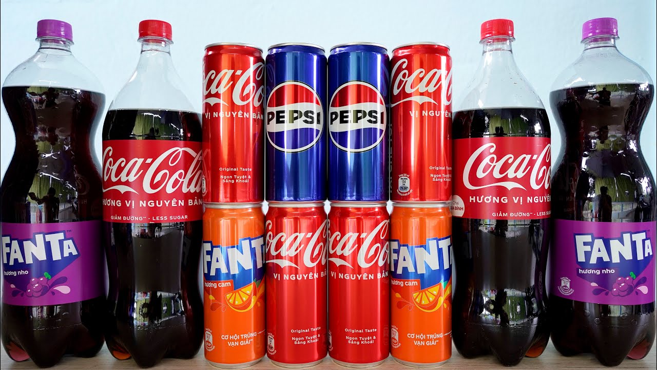 Experiment: Make foam eruption with Coca Cola, Fanta, Pepsi, 7 Up and ...