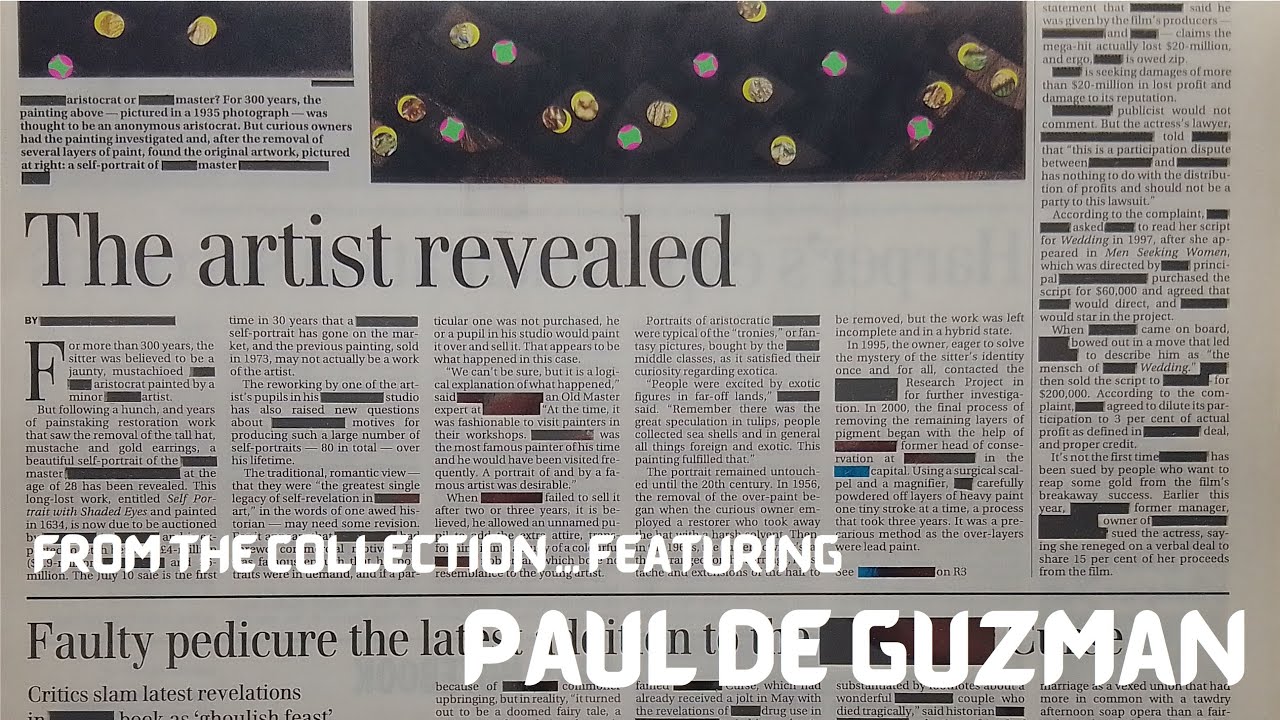 truth and fake news cited in drawings and redacted newspaper texts by ...