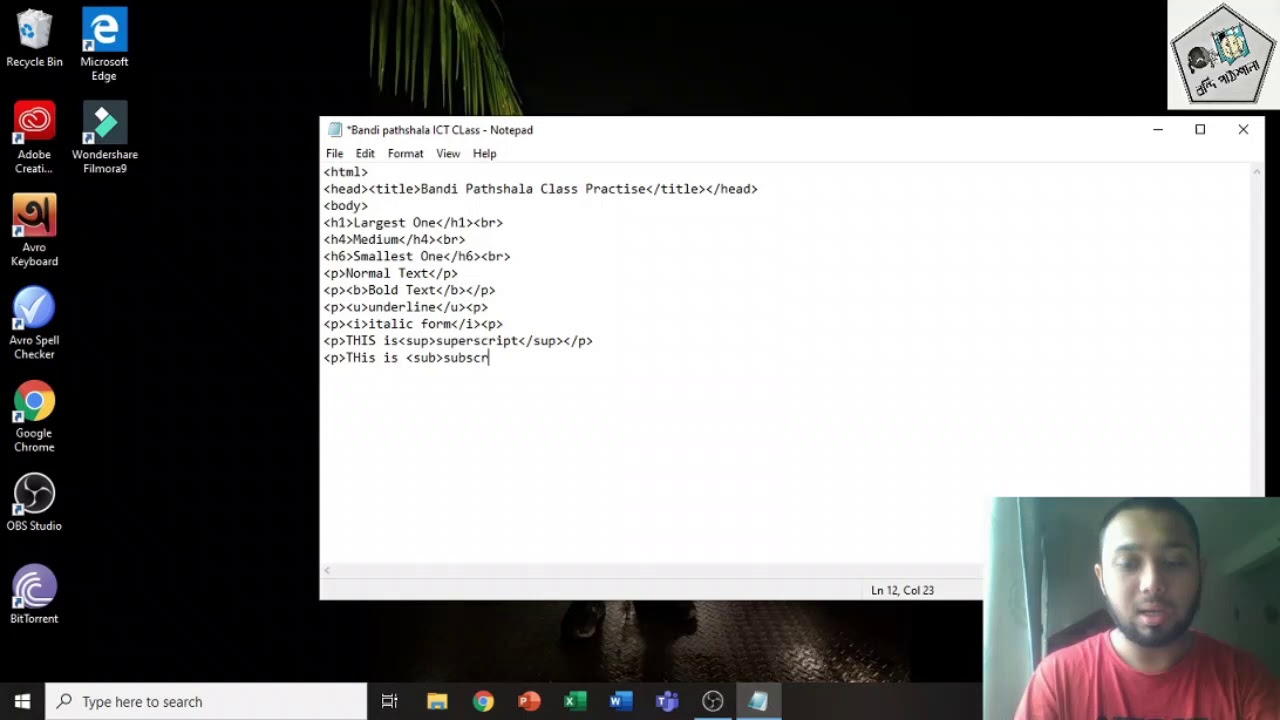 HSC ICT 4th chapter(Basic Tags) - YouTube
